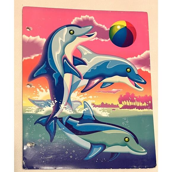 Lisa Frank | Office | Vintage Lisa Frank Rainbow Dancing Dolphins Beach ...